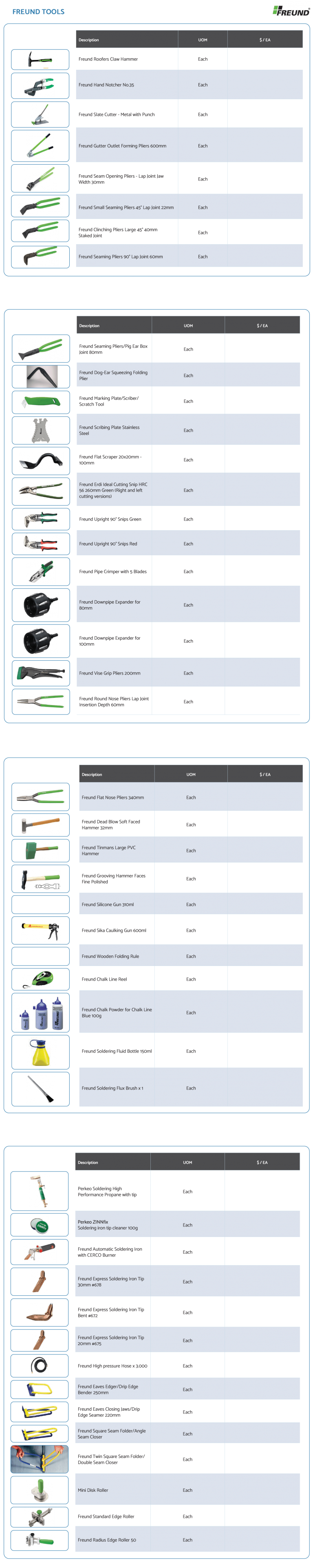 Freund Tools - All Metal Roof
