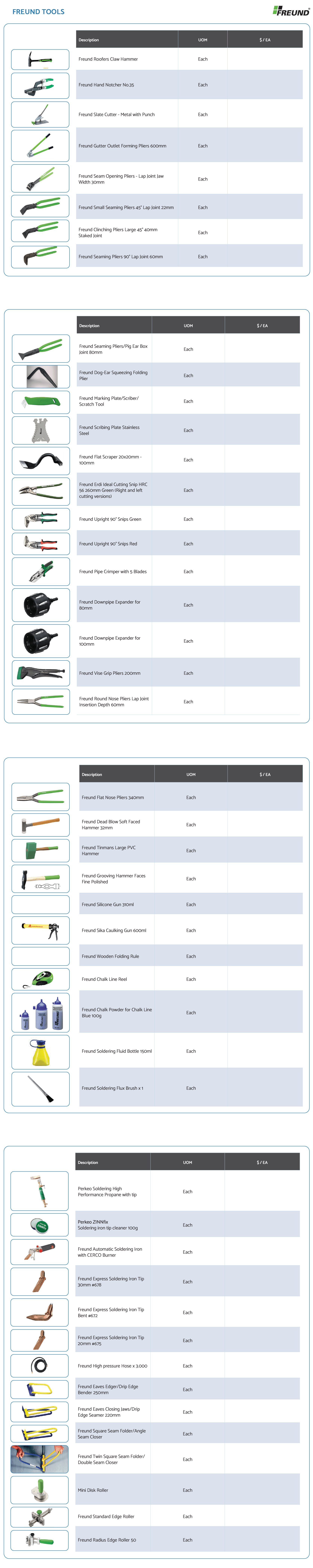 Freund Tools - All Metal Roof